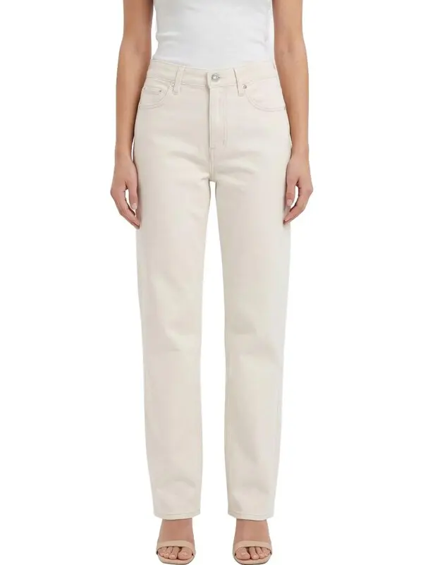 Rag & Bone High Rise Straight Leg Jeans - Ecru