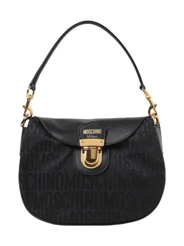 Moschino Monogram Shoulder Bag - Black