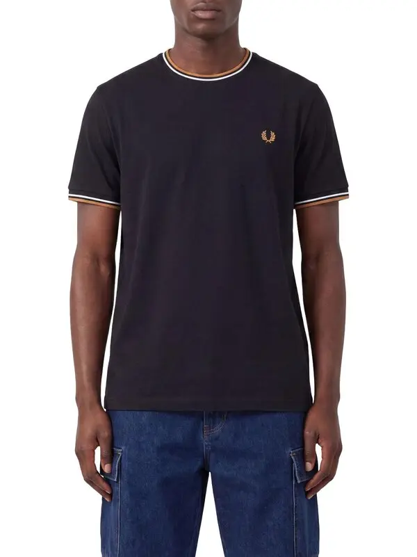 Fred Perry Cotton T-shirt With Logo - Black
