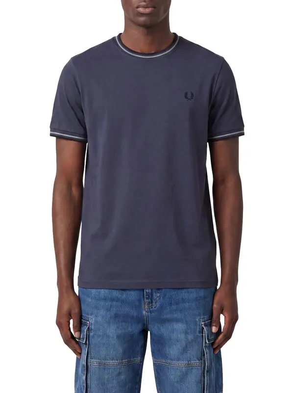 Fred Perry Cotton T-shirt With Logo - Charcoal