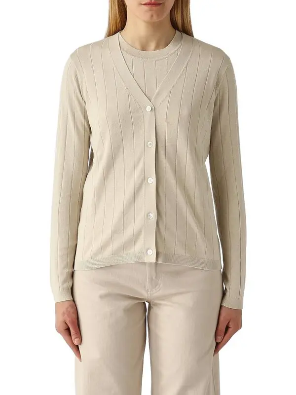 Max Mara Cotton And Silk Blend Cardigan - Rope