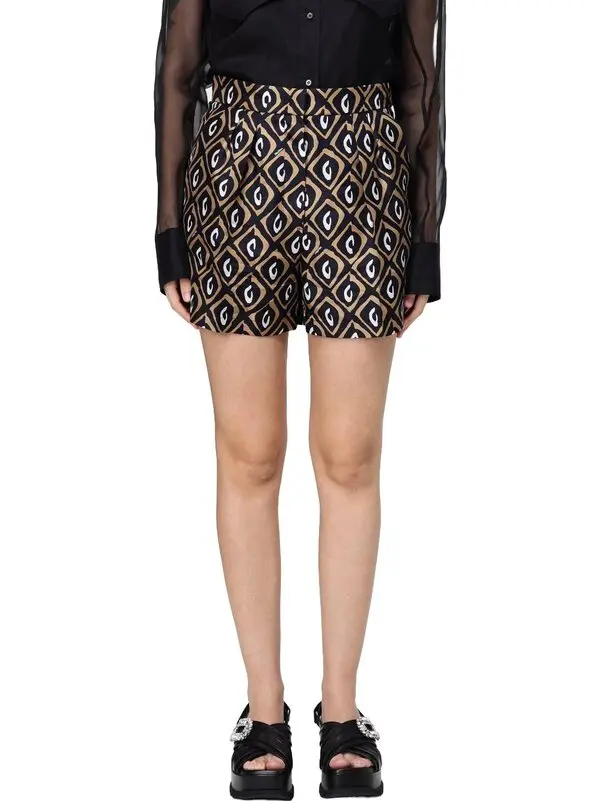 Max Mara Graphic Print Silk Shorts - Black