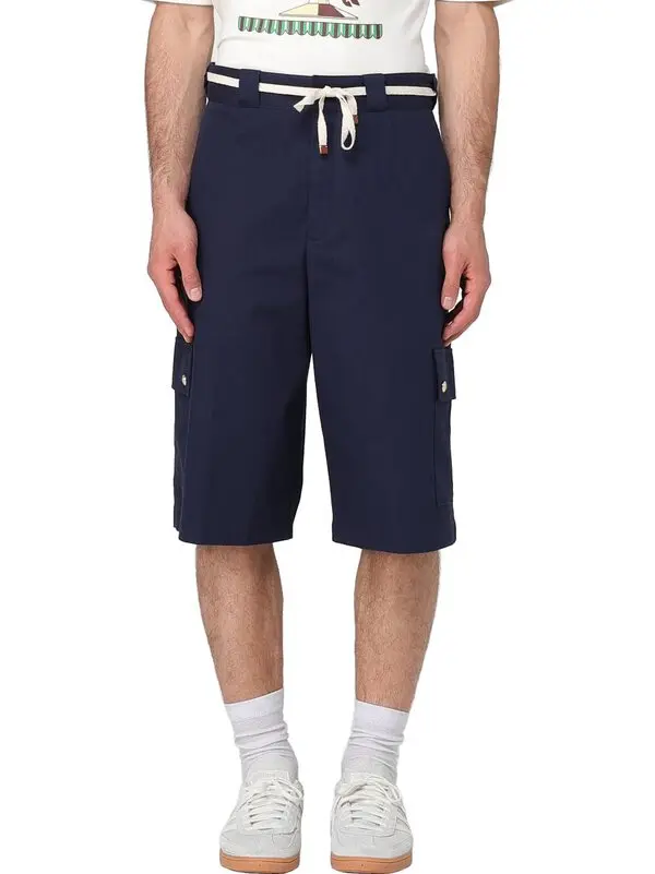 Drole De Monsieur Cargo Shorts With Drawstring Waist - Blue