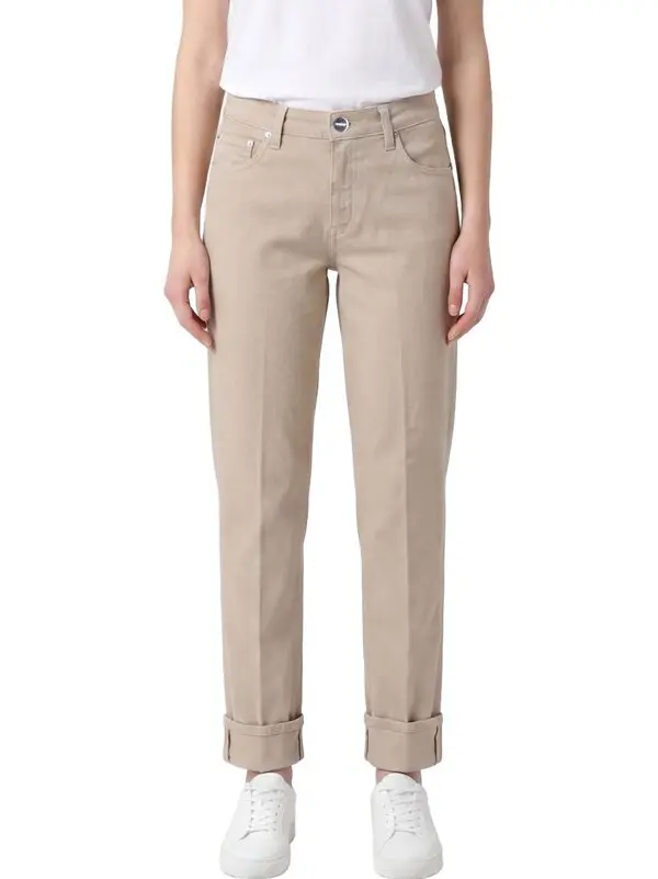 DONDUP Cropped Fit Stretch Denim Jeans - Beige