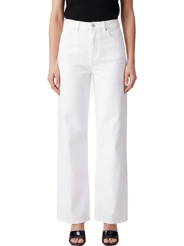 7 For All Mankind High-waisted Wide-leg Denim Jeans - White