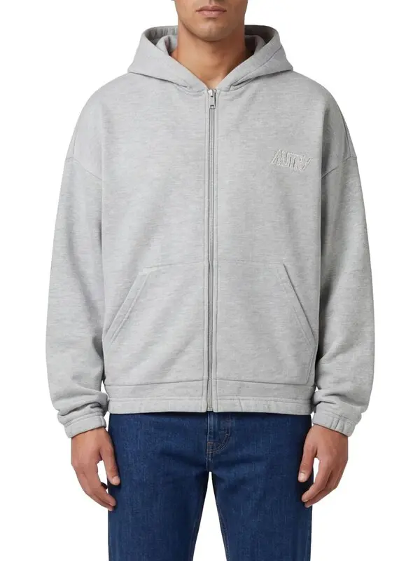 AUTRY Cotton Zip-up Hoodie - Grey