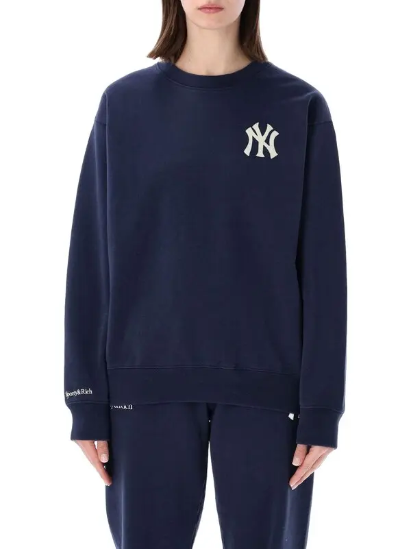 SPORTY & RICH Monogram Crewneck Sweatshirt - Blue