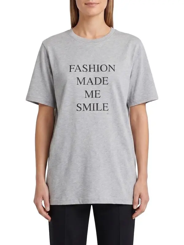Victoria Beckham Cotton T-shirts With Slogan - Grey