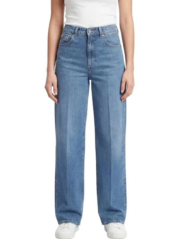 DONDUP High-waisted Straight Leg Jeans - Blue