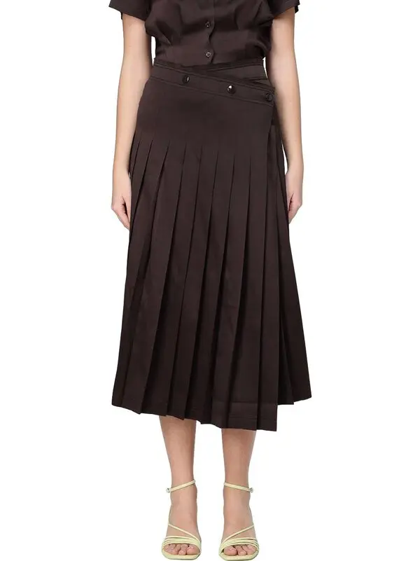 SEMICOUTURE Silk Blend Skirt - Cocoa
