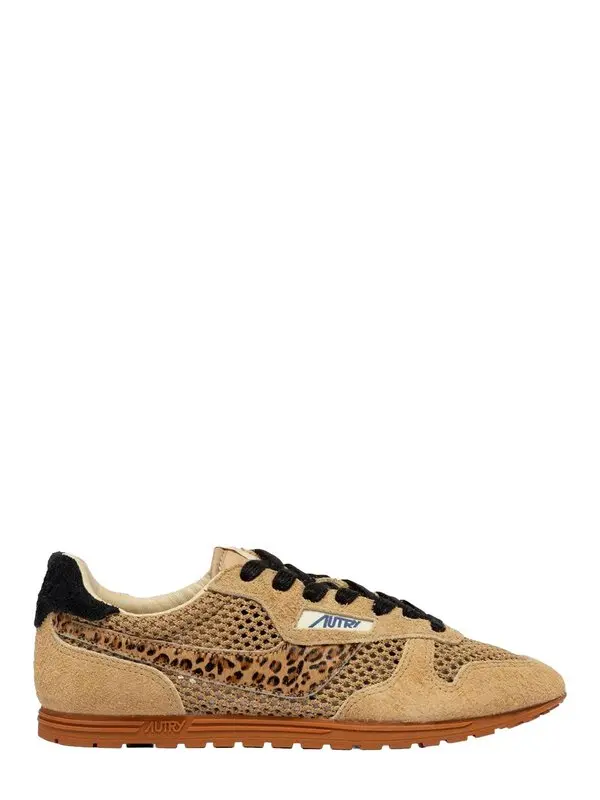 AUTRY Windspin Suede And Perforated Mesh Sneakers - Red