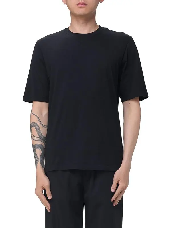 LARDINI Cotton And Silk T-shirt - Black