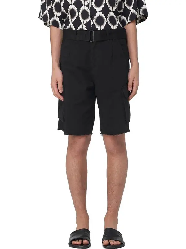 LANEUS Cotton Cargo Shorts - Black