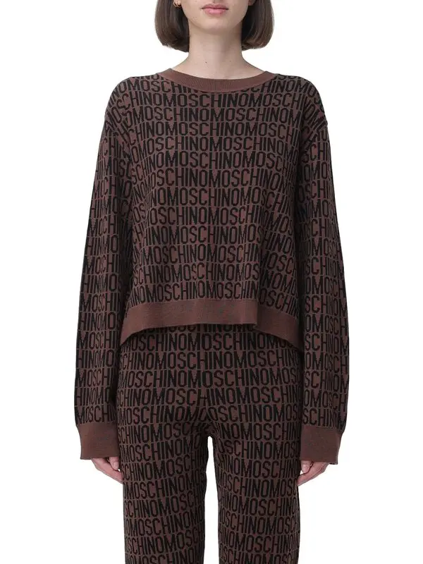 Moschino All-over Logo Knit Jumper - Brown