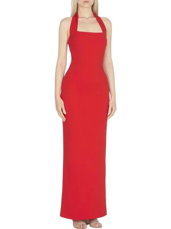 Solace London Halterneck Maxi Dress - Red
