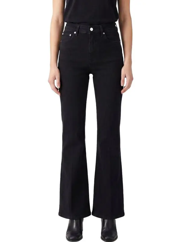 CYCLE Flared Cotton Denim Jeans - Black