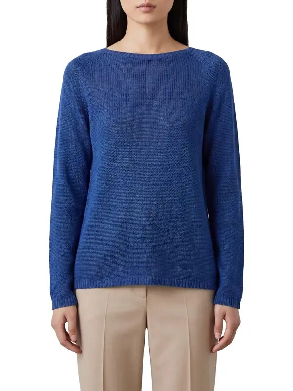 Max Mara Linen Knit Top - Blue