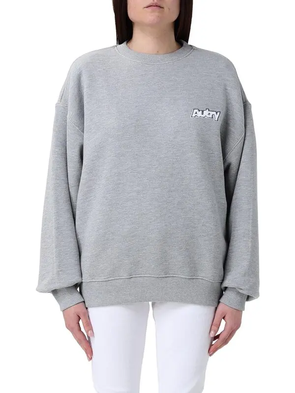AUTRY Cotton Blend Crew Neck Sweatshirt - Grey