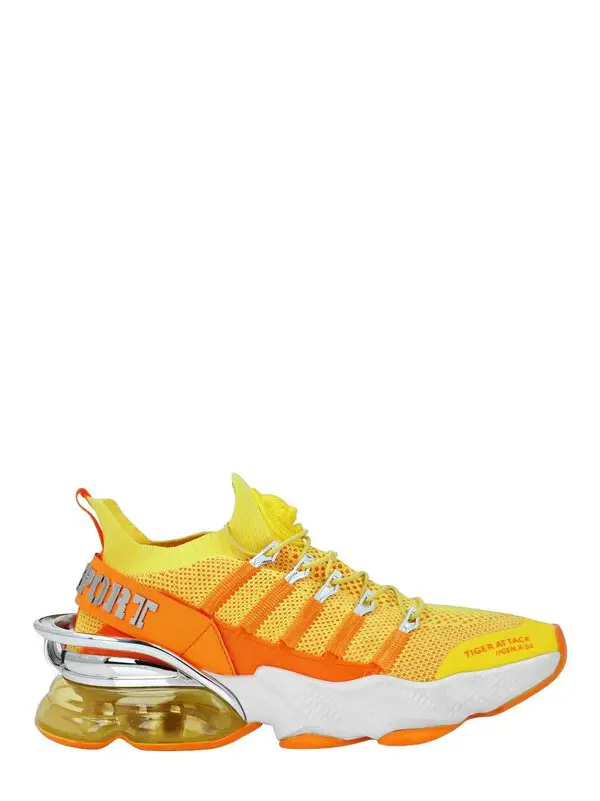 PLEIN SPORT Mesh And Rubber Lace-up Sneakers - Yellow