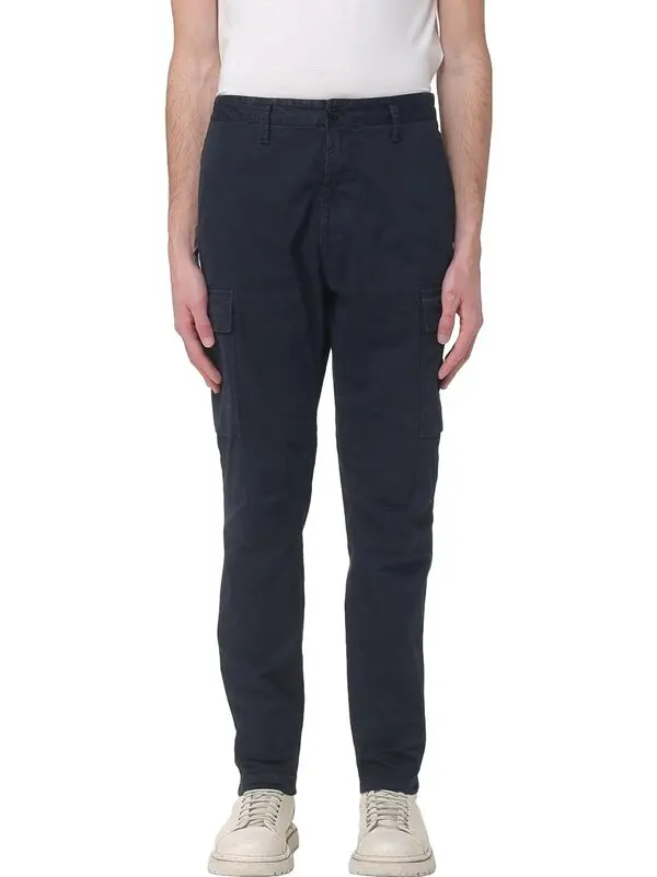 Stone Island Stretch Cotton Slim Fit Cargo Trousers - Blue