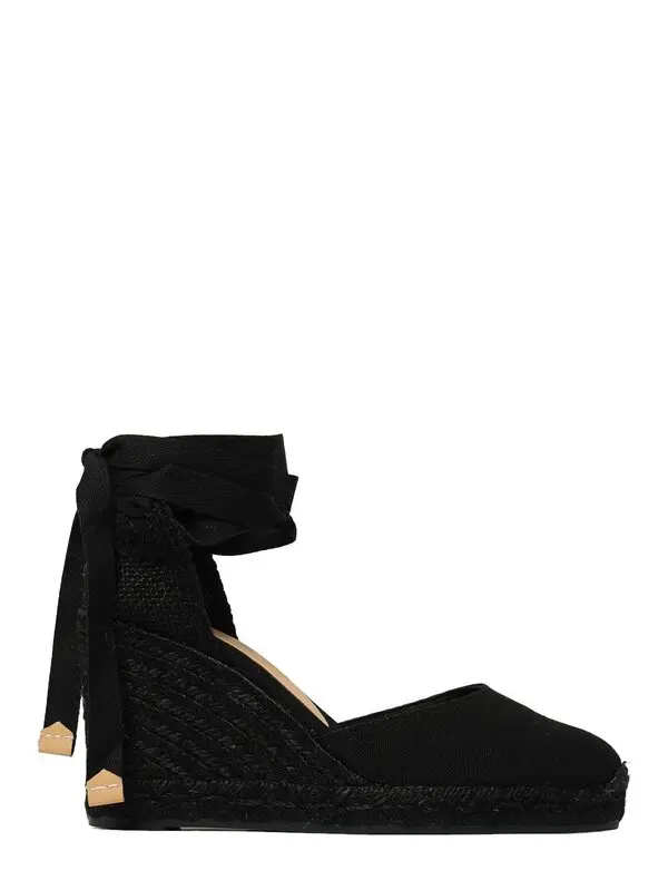 CastaÑer Espadrille Wedges With Tie Fastening - Black