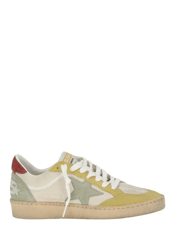 GOLDEN GOOSE Ball Star Suede And Nylon Low Top Sneakers - Butter