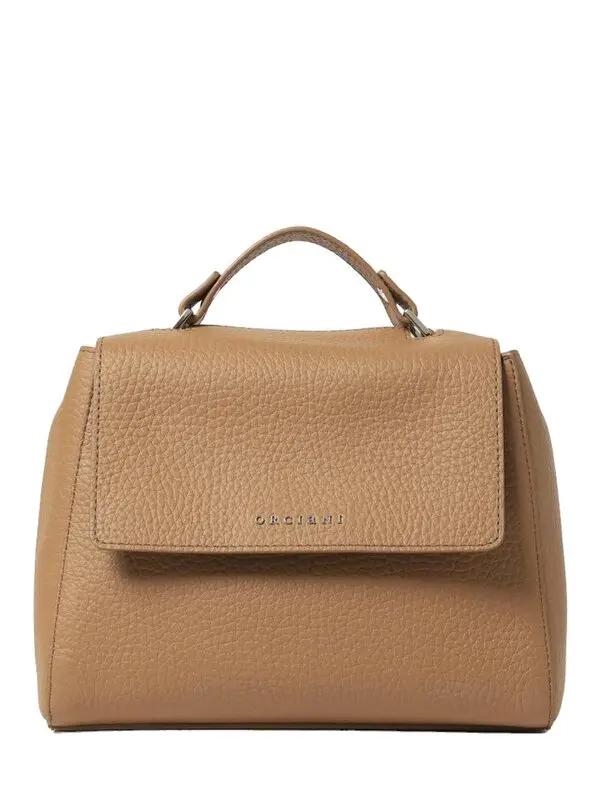 Orciani Sveva Soft Hammered Leather Bag - Biscuit