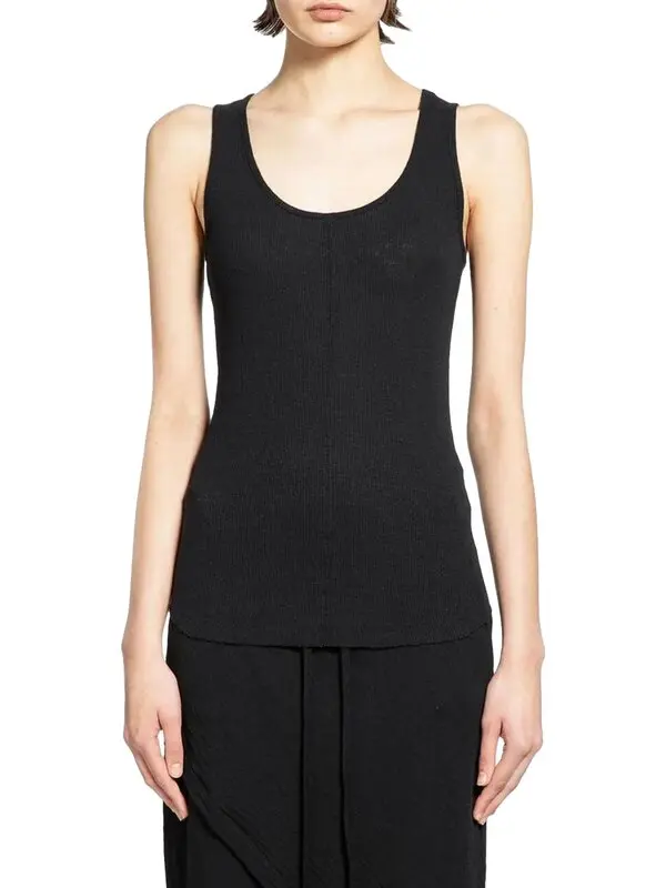 THOM KROM Sleeveless Cotton And Linen Blend Top - Black