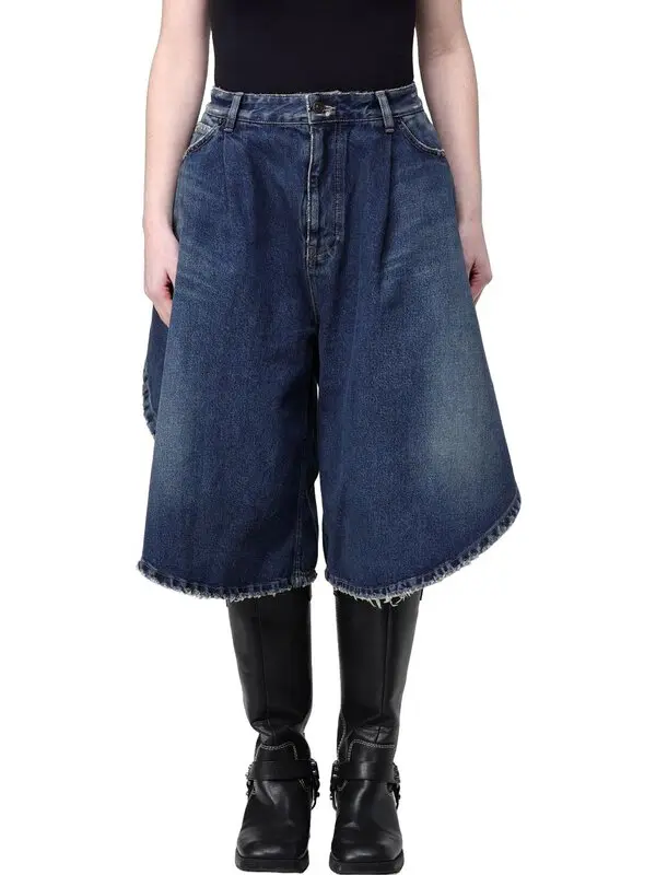 Balenciaga Oversized Denim Midi Shorts - Ocean