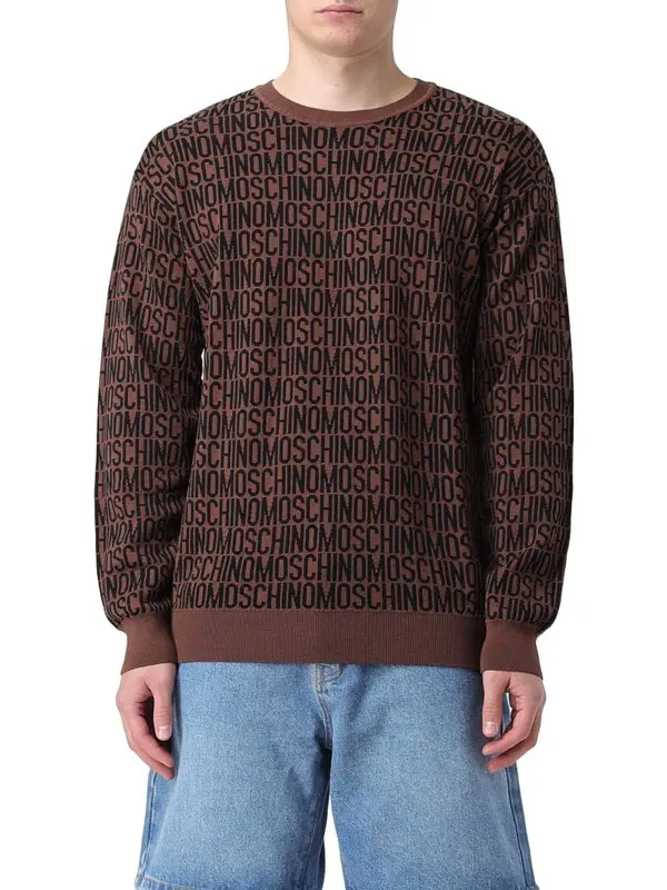Moschino All-over Logo Knit Jumper - Brown