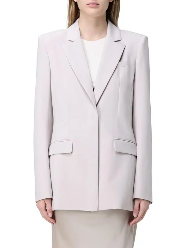 Patrizia Pepe Single-breasted Polyester Blazer - Grey