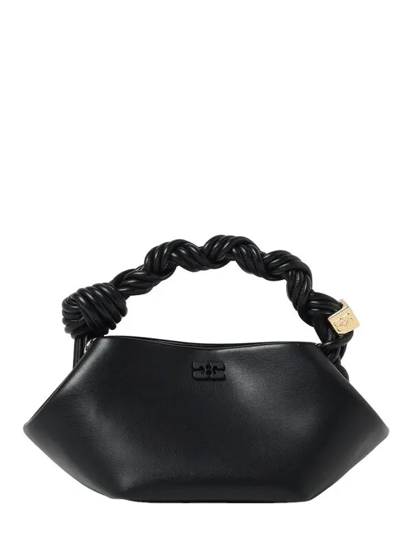 GANNI Twisted Handle Top Handle Bag - Black