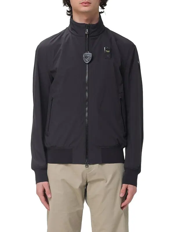 BLAUER. Bomber Jacket With High Collar And Zip Closure - Black