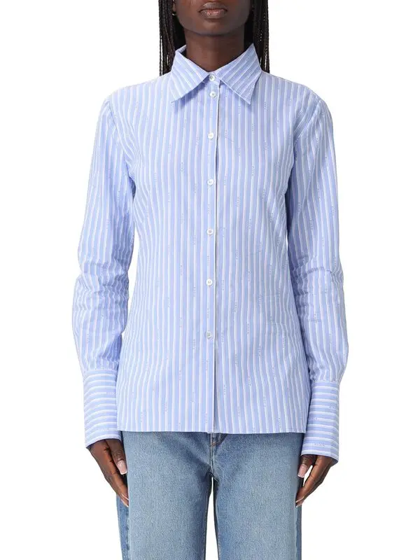 Pinko Striped Cotton Shirt - Gnawed Blue