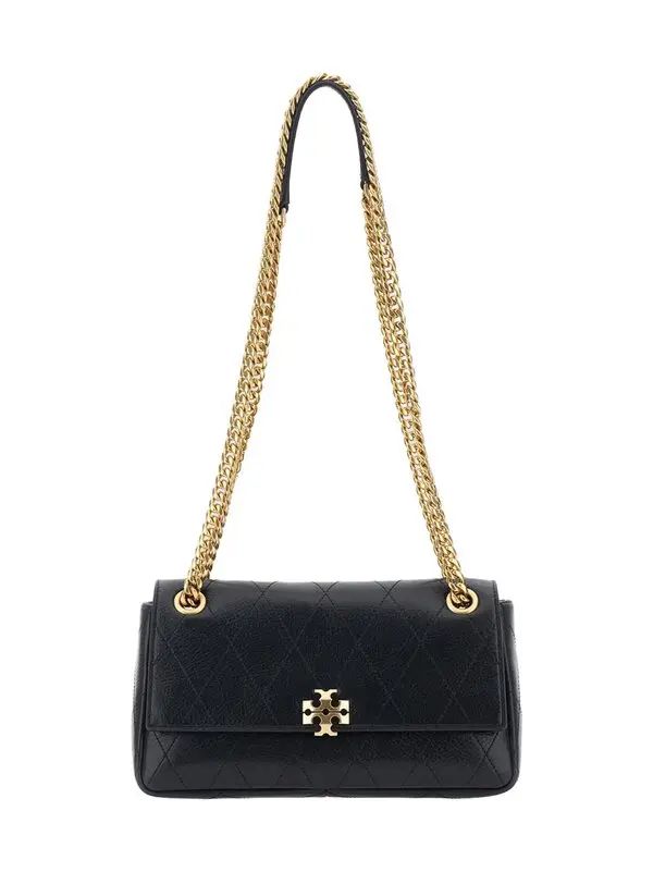 Tory Burch Charlie Quilted Leather Mini Crossbody Bag - Black