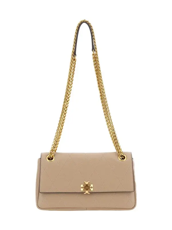 Tory Burch Charlie Quilted Leather Mini Crossbody Bag - Grey