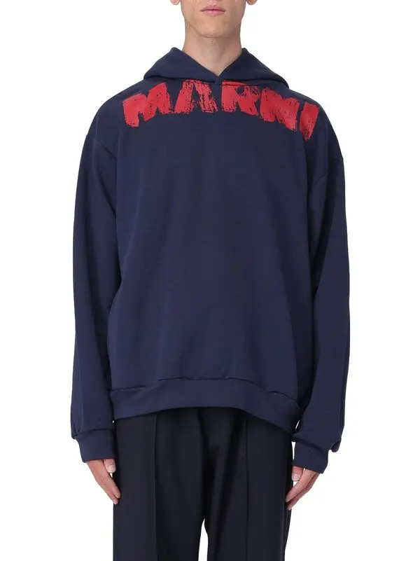 Marni Hoodie With Graphic Logo - Blue
