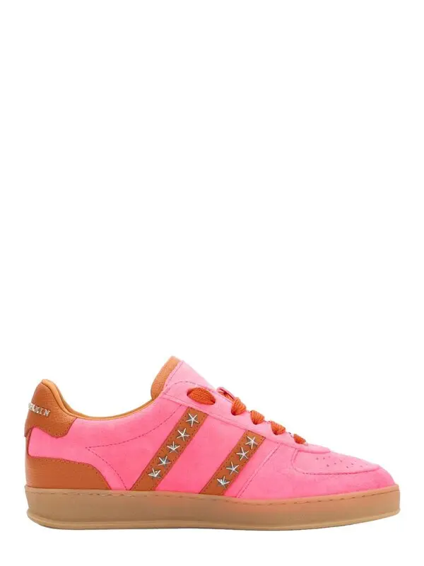 Philipp Plein Retro Rebel Suede Sneakers With Applied Stars - Pink