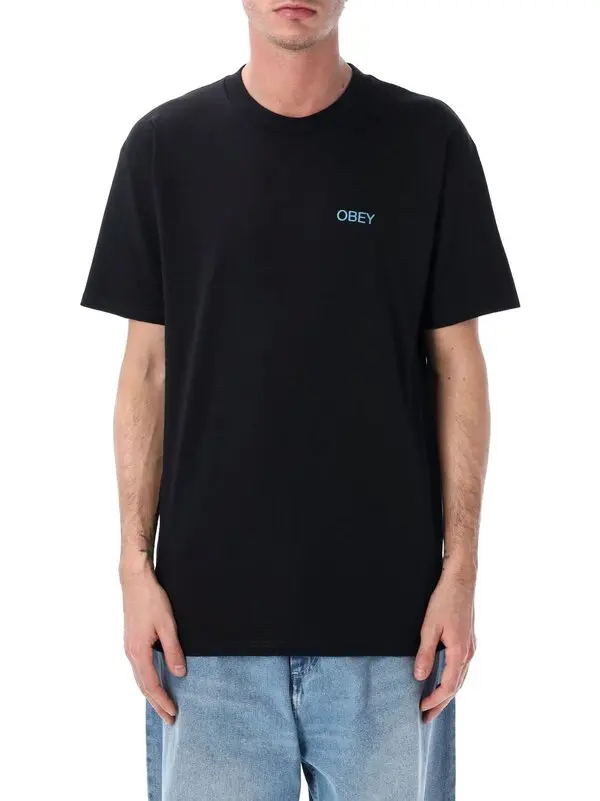 Obey Printed Cotton T-shirt - Black