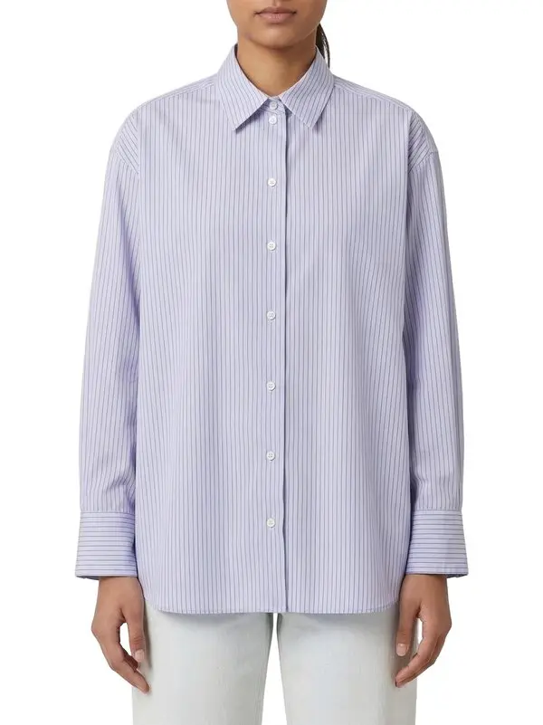 THE ROW Striped Cotton Shirt - Lavander