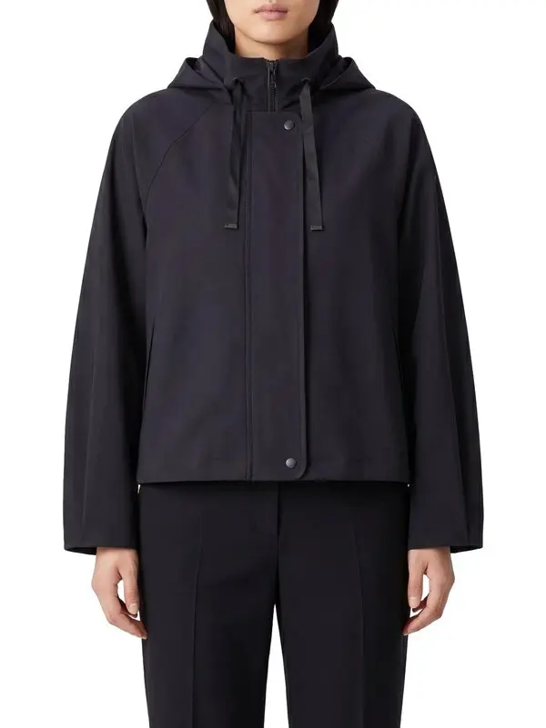 DUNO Technical Fabric Hooded Windbreaker Jacket - Black