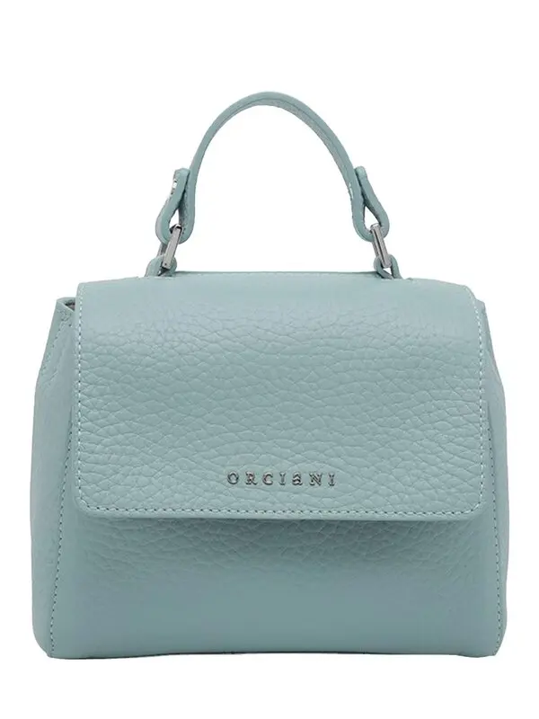 Orciani Sveva Soft Mini Hammered Leather Bag - Blue 1