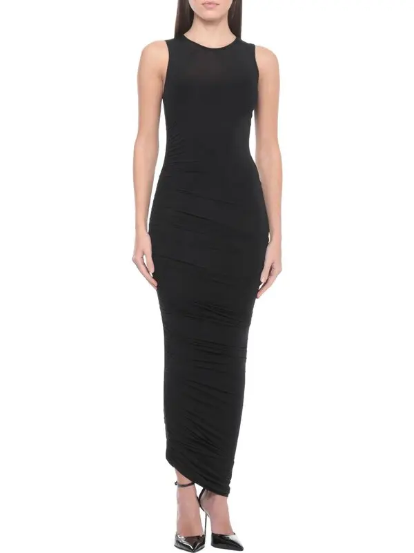 Wolford Asymmetrical Stretch Jersey Midi Dress - Black