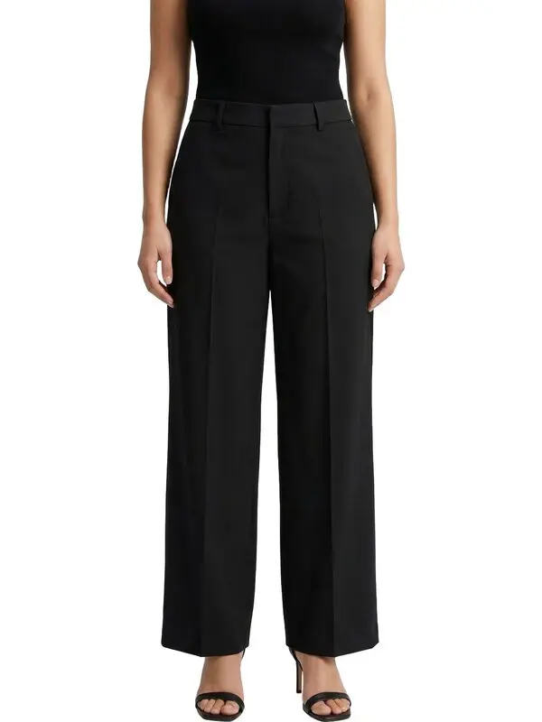 Balenciaga Wool Wide Leg Trousers - Black