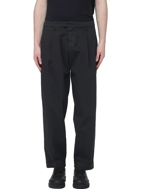 DONDUP Cotton Straight Trousers - Black