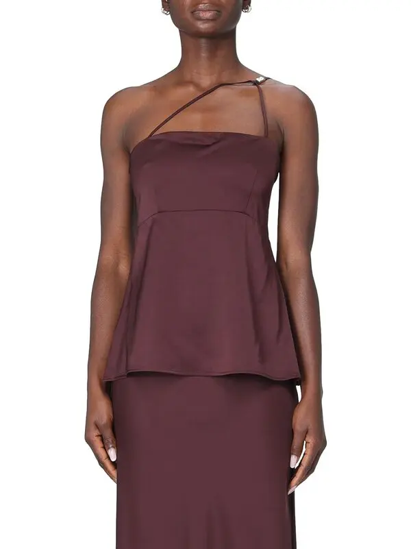 Liu Jo Satin Criss-cross Strap Top - Brown