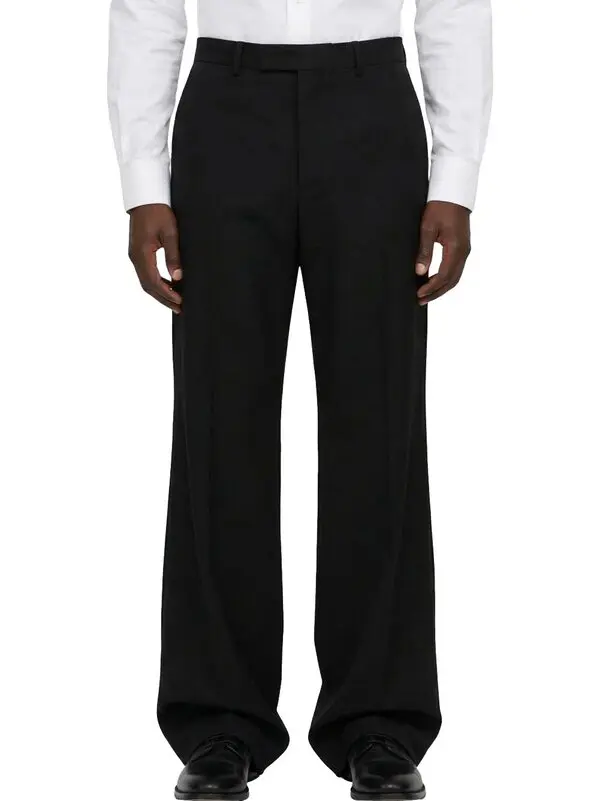 Valentino Garavani Tailored Wide-leg Wool Blend Trousers - Black