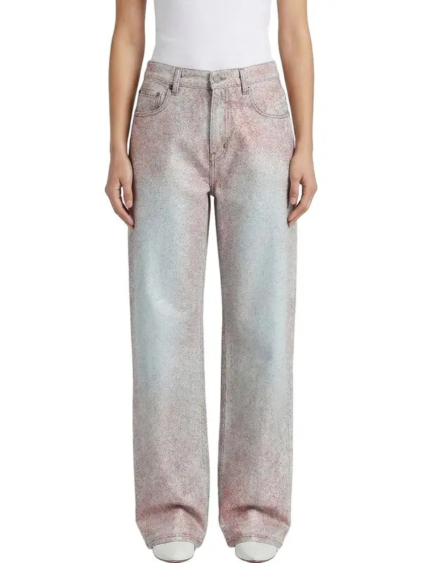 HAIKURE Bonnie Distressed Straight Leg Jeans - Beige