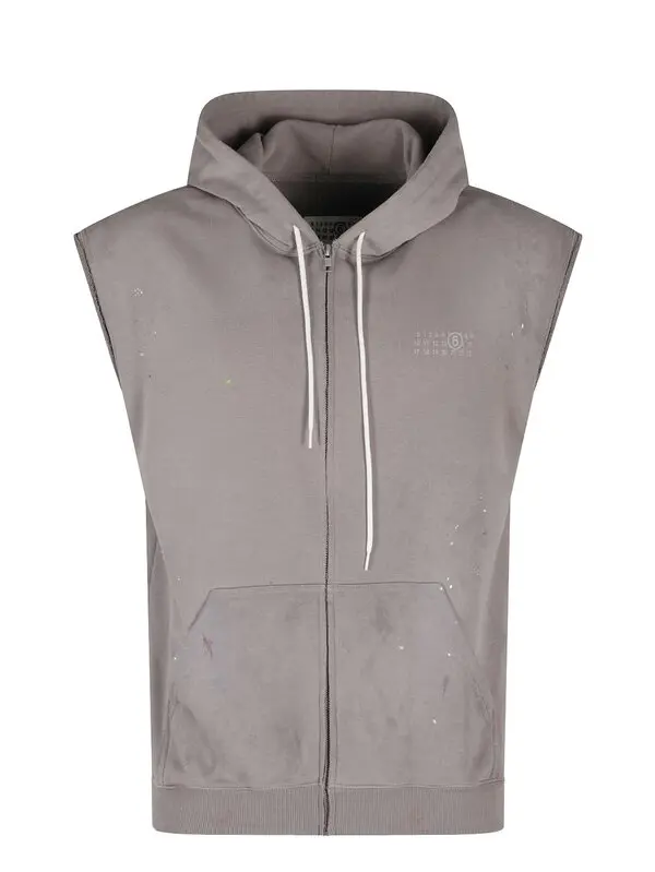 MAISON MARGIELA Sleeveless Zip-up Hoodie - Grey
