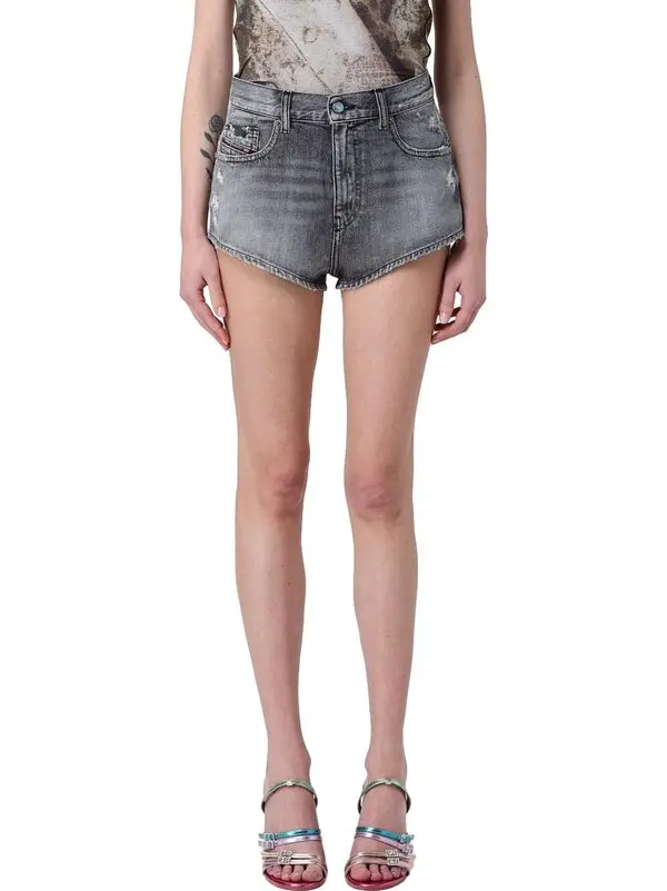 DIESEL® Distressed Denim Culotte Shorts - Grey